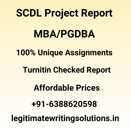 SCDL Project Report MBA & PGDBA Sample PDF - Legitimate Solutions